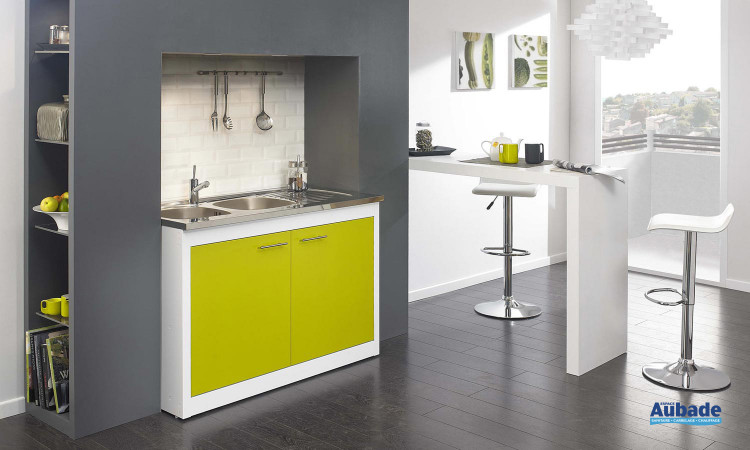 Petit Meuble sous évier inox cuisine 2 portes 100-120 | Espace Aubade