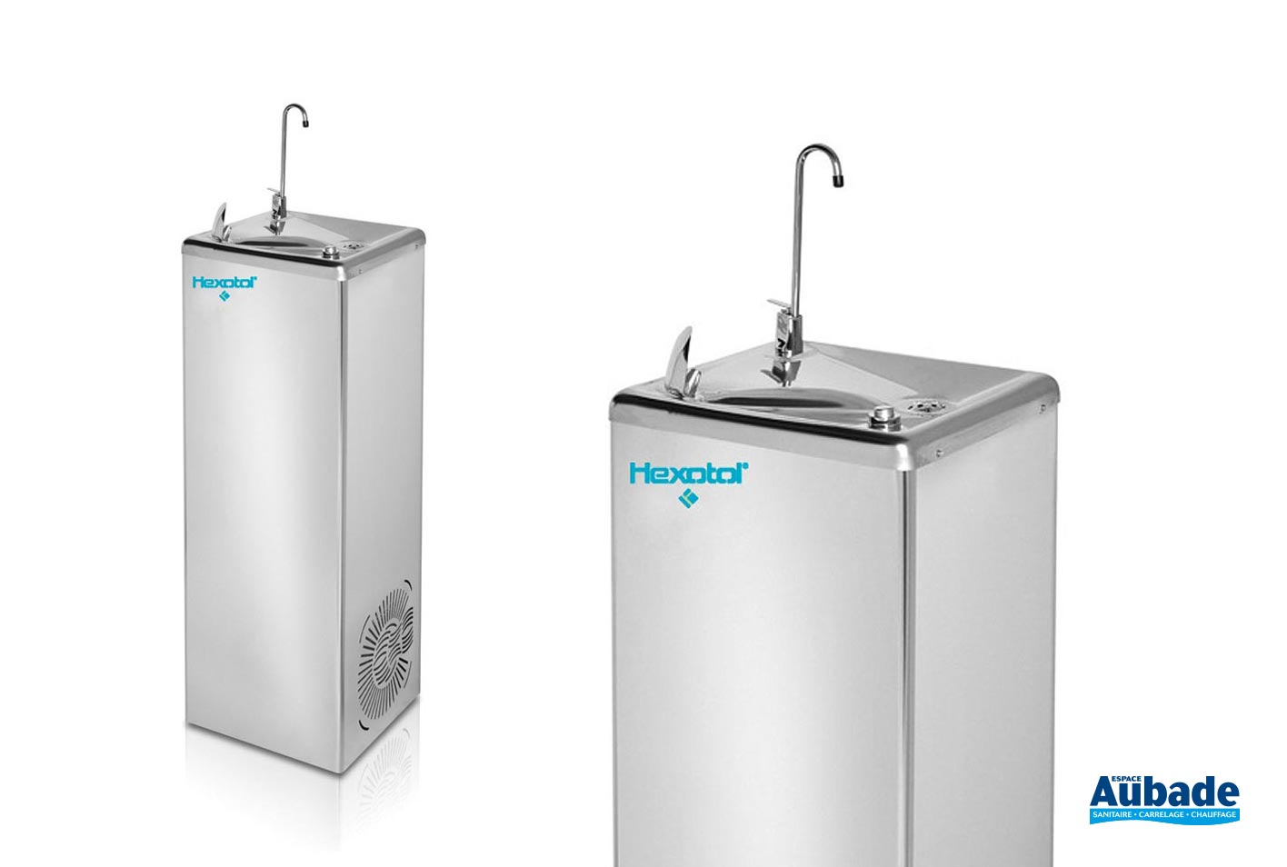 Fontaine d'eau en acier pour lieu public Hexotol | Espace Aubade