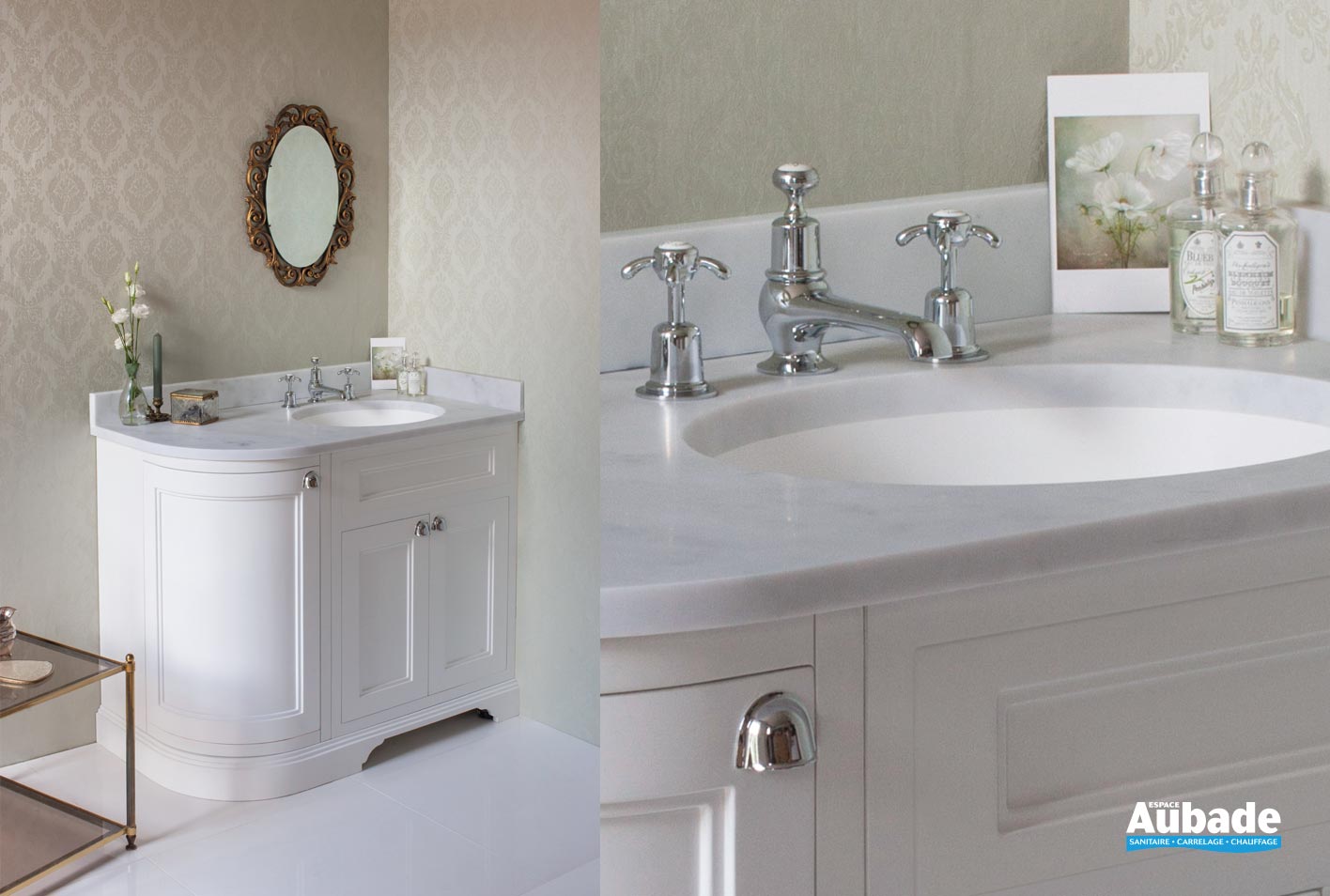 Meubles salle de bains Version d’angle en 100 cm Burlington | Espace Aubade