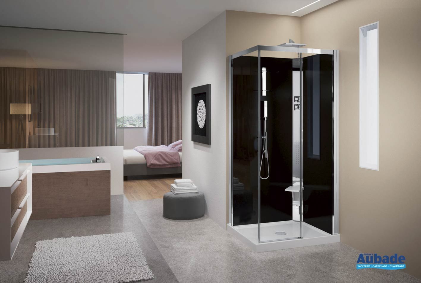 Cabine de douche intégrale en verre Crystal A100X80 Novellini | Espace ...