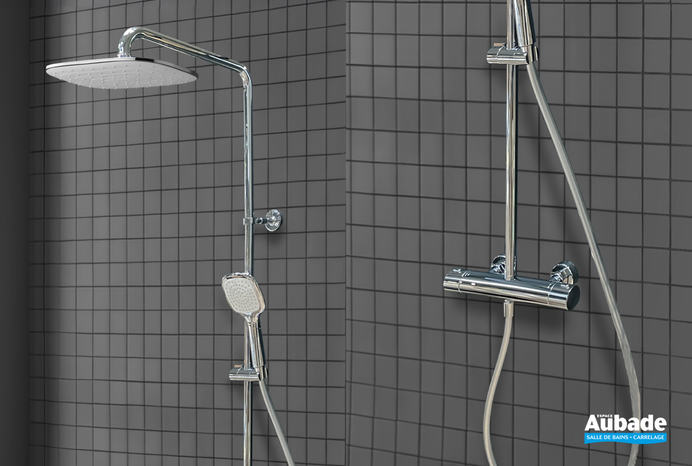 Colonne de douche thermostatique Theta Bianco 2 Cristina | Espace Aubade