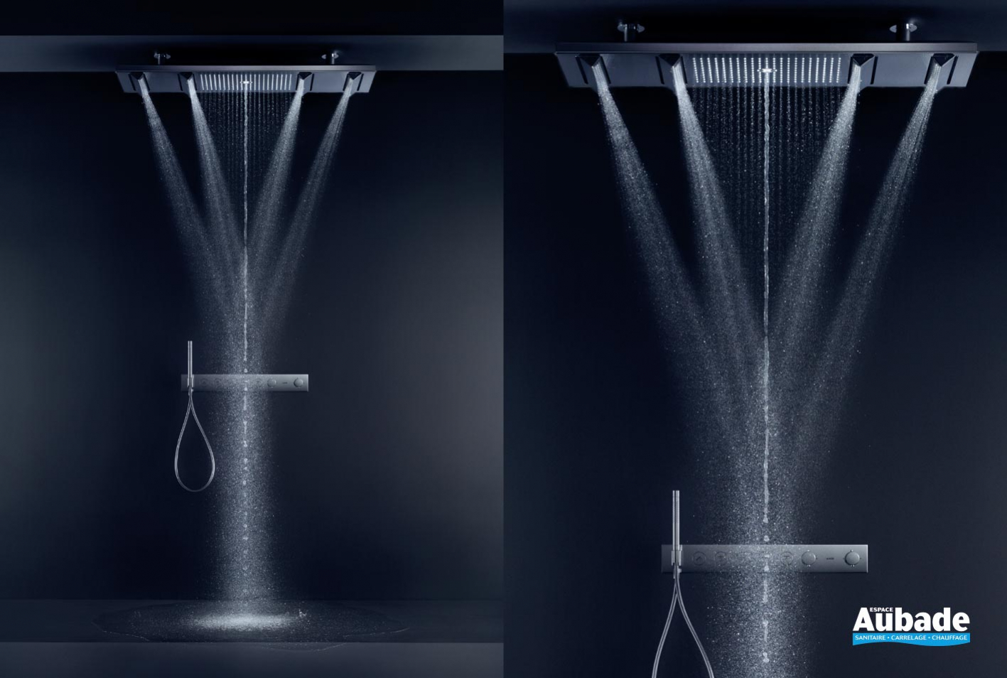 Solution encastrée ShowerHeaven Chromé de Axor | Espace Aubade