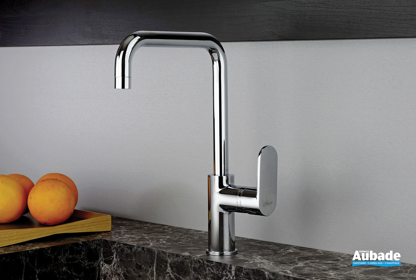 Mitigeur évier bec haut carré Round Paini France | Espace Aubade
